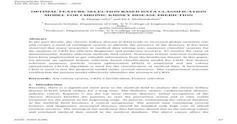Pdf Optimal Feature Selection Based Data Classification Model
