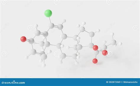 Cyproterone Acetate Molecule 3d Molecular Structure Ball And Stick