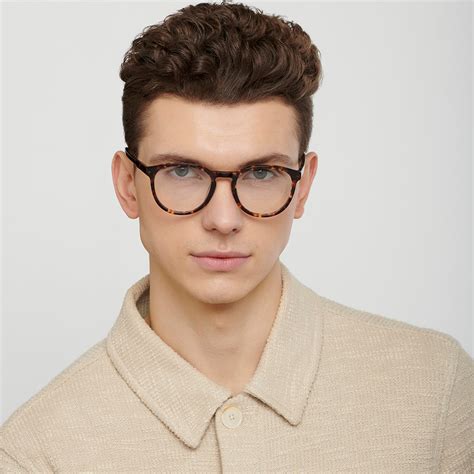 Tortoise Round Full Rim Men Eyeglasses By Fossil 150136 Lenskart