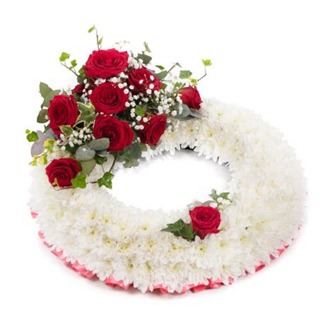 Massed Wreath With Red Spray Buy Online Or Call 0151 526 1577