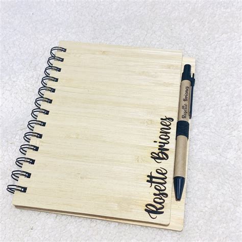 Personalized Wooden Notebook With Pen Free Laser Engrave Lazada Ph