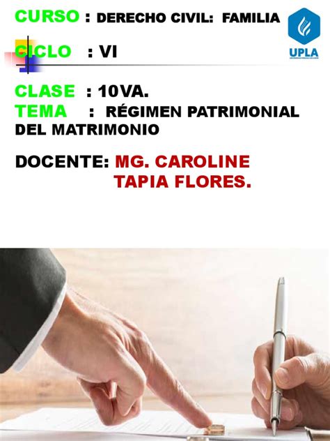 Los Regímenes Patrimoniales Del Matrimonio Y Sus Características Pdf