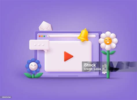 비디오 플레이어 갤러리 개발 부동 요소가있는 서재응 분석 개념 원격 교육 스트리밍 웨비나 회의 비디오 3d 웹 벡터 일러스트레이션 개념에 대한 스톡 벡터 아트 및 기타