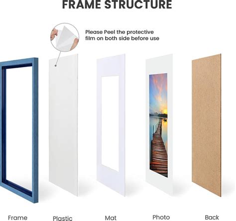 Sindcom 11x17 Poster Frame 3 Pack Blue Wall Decor Photo Frames With D
