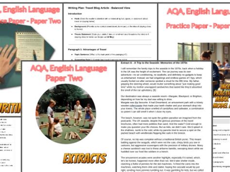 English Language Gcse Aqa Paper 2 Practice Paper And Model Answer