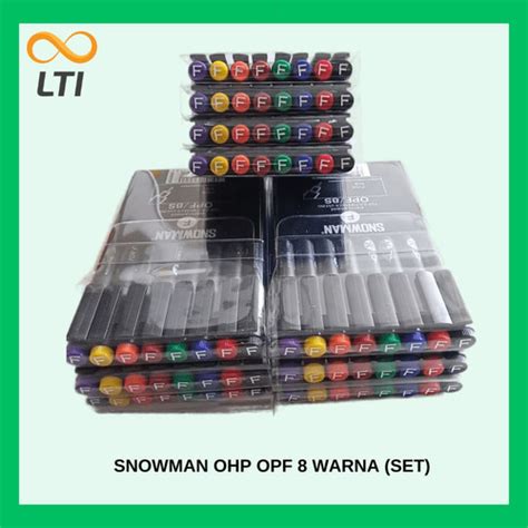 Jual Spidol Snowman Permanen Ohp Opf 8 Warna Set Kota Surabaya