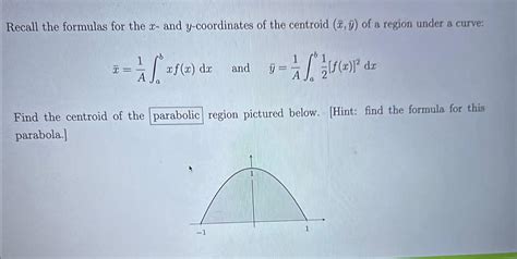 Solved Recall The Formulas For The X ﻿and Y Coordinates Of