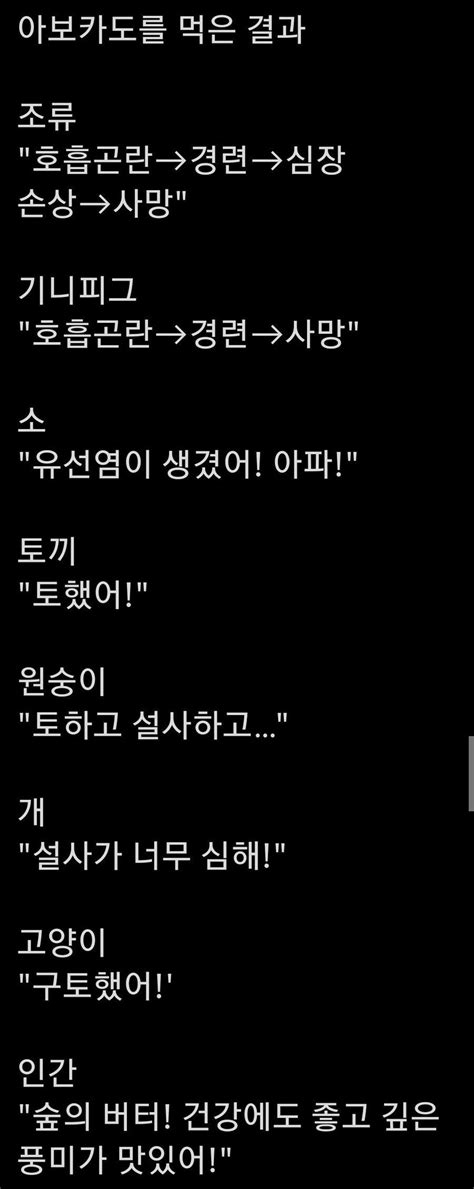 아보카도의 충격적인 진실  에펨코리아