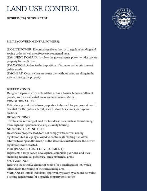 DRES Cheat Sheet National Page 0005 Denver Real Estate School