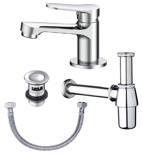 Karat Faucet ชุดเซ็ทก๊อกเดี่ยวอ่างล้างหน้า สะดืออ่าง ท่อน้ำทิ้งและ