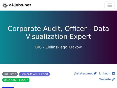 Hiring Corporate Audit Officer Data Visualization Expert In Big
