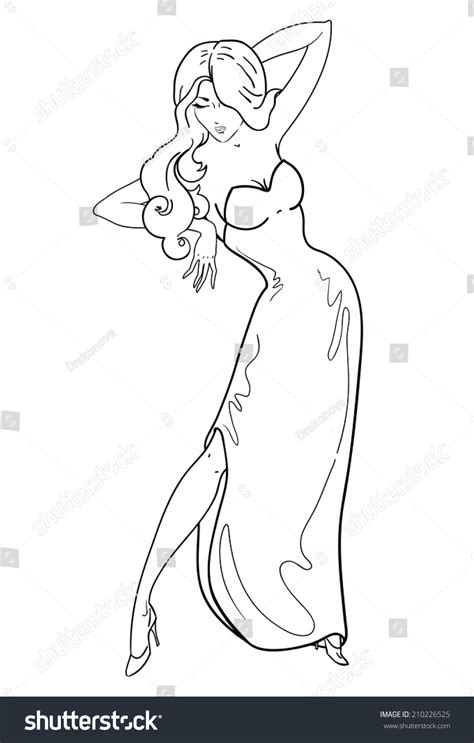 Vector Pinup Classic Sexy Girl Dress Stock Vector Royalty Free