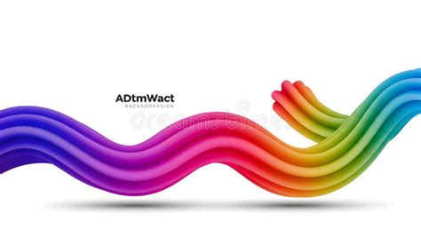 Abstract Rainbow Wave Background Design Colorful 3d Flowing Lines Stock Image Image Of