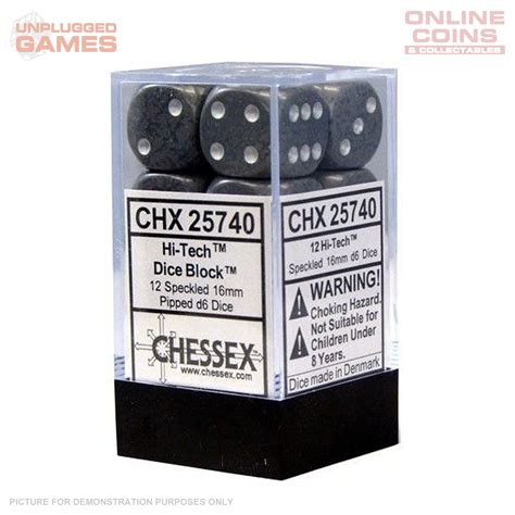 Chessex Speckled Hi Tech 16mm D6 Dice Block 12 Dice Online Coins