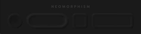 black button neumorphism design elements vector set button and element