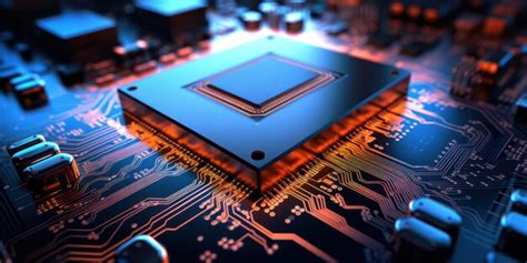 premium photo digital computing the network of intelligent technology on a blue semiconductor