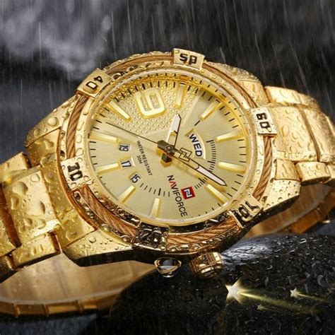 Naviforce Herrenuhren Top marke Luxus Gold Stahl Business Quarz uhr Männer Mode Lässig Uhr reloj