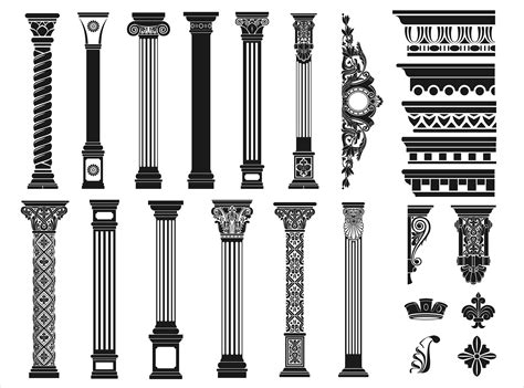 Set Classic Column Gothic Eps Svg Pdf Eps Png Templates Logo