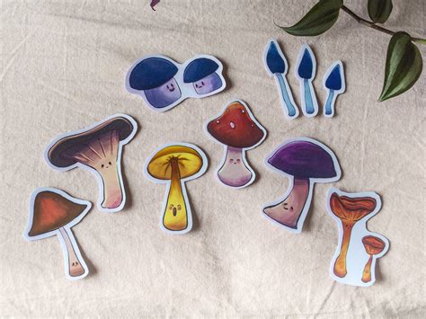 Cute Mushroom Sticker Pack Cute Mushroom Waterproof Vinyl Sticker