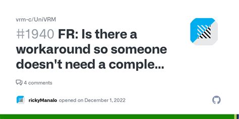 Fr Is There A Workaround So Someone Doesn T Need A Complete Humanoid