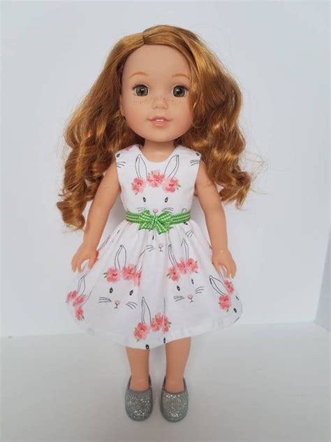Wellie Wisher Doll Dress Bunny Faces