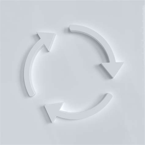 Premium Photo White Circle Arrows Rotating On White Background Refresh Reload Recycle Loop