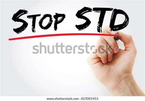 Hand Writing Stop Std Sexually Transmitted Stock Photo 423001453 Shutterstock