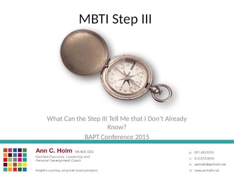 Pptx Mbti Step Iii What Can The Step Iii Tell Me That I Dont Already