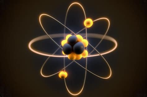 Premium Photo Structure Of The Atom Nucleus Protons Netrons Electron Particles Under The