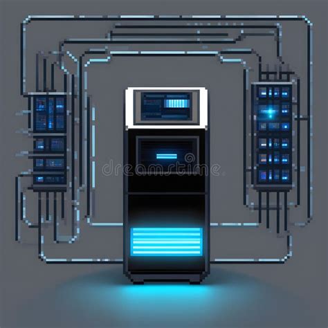 Futuristic Cpu Quantum Processor In The Global Computer Network Stock