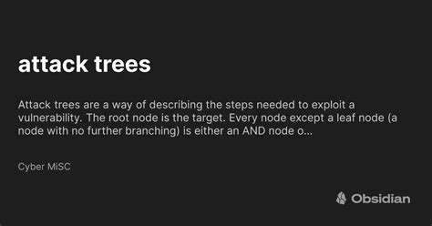 Attack Trees Cyber Misc Obsidian Publish