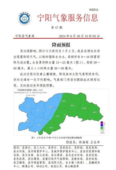 短时强降水、局部伴有8～10级雷雨阵风或冰雹！宁阳县影响公示