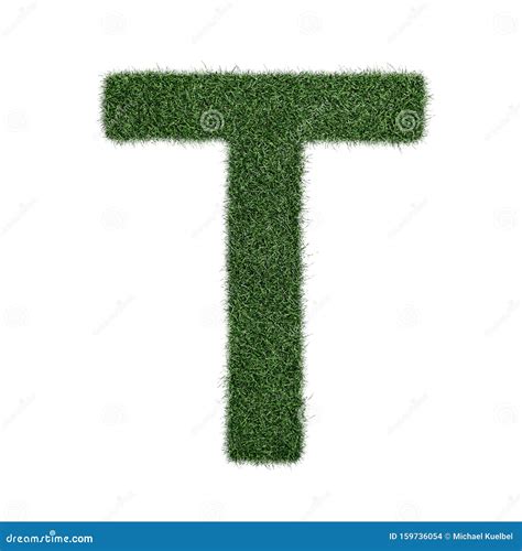 Letter T Made Of Grass Aklphabet Green Environment Nature Stock
