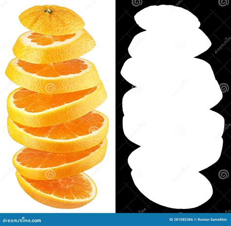 Sliced Orange Citrus Fruit Isolated on White Background Stock Photo - Image of orange, cross ...