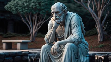 Premium Photo Philosopher Statue By Generative Ai