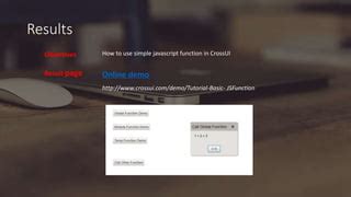 CrossUI Tutorial Basic Calling JS Functions PPT