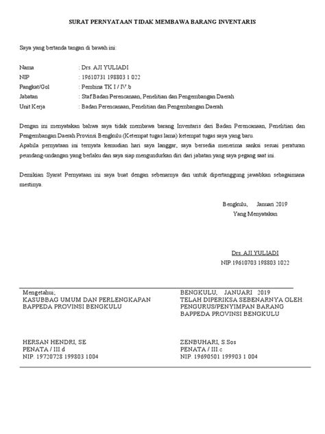 Detail Contoh Surat Inventaris Barang Koleksi Nomer 9