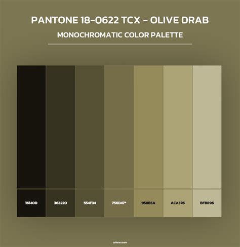 Pantone 18 0622 Tcx Olive Drab Color Palettes
