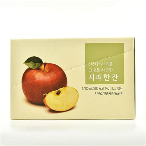 신선한 사과를 그대로 착즙한 사과 한 잔140mlx10ea 배민스토어