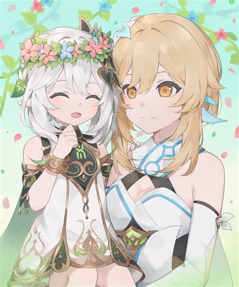 Lumine And Nahida Genshin Impact Drawn By Younomiti Danbooru