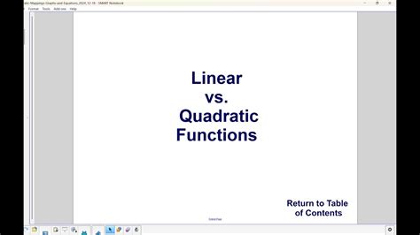 Linear Vs Quadratic Functions Youtube