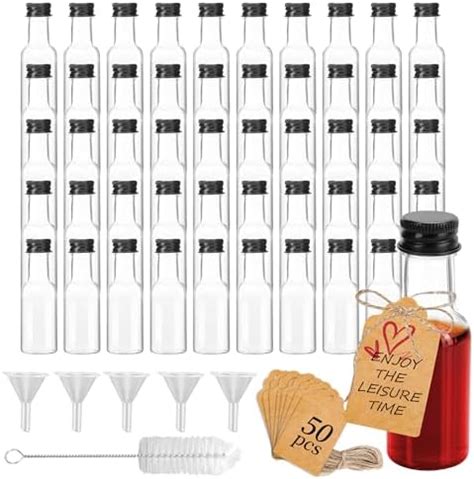 Amazon 50 Pack Mini Liquor Bottles With Black Cap 1oz 30ml