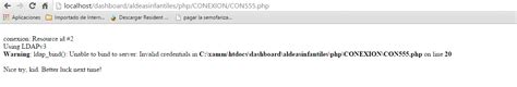 Php Warning Ldapbind Unable To Bind To Server Invalid Credentials