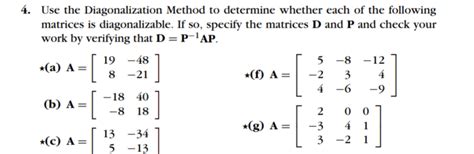 4 use the diagonalization method to determine whether each of the follow