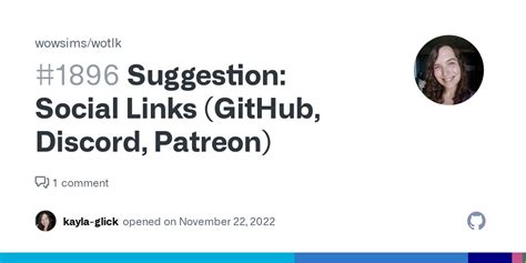 Suggestion Social Links Github Discord Patreon · Issue 1896