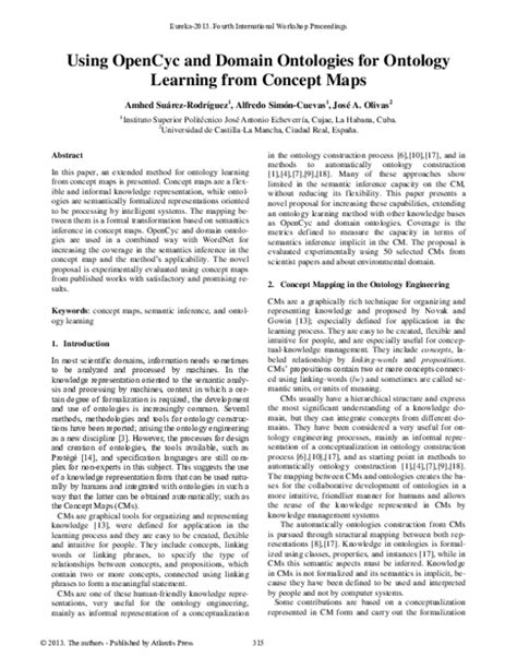 Pdf Using Opencyc And Domain Ontologies For Ontology Learning From Concept Maps