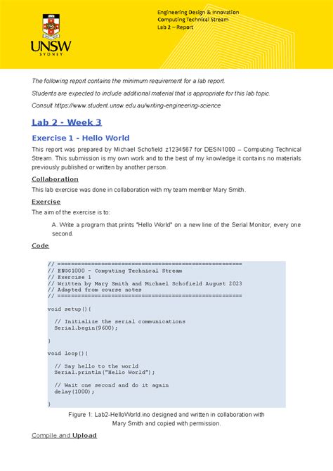 Computing Sample Lab Report Engineering Design Innovation Computing Technical Stream Lab