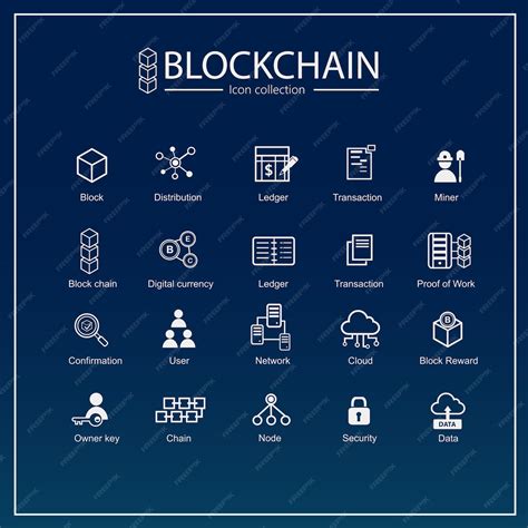 Premium Vector Blockchain Icon Set