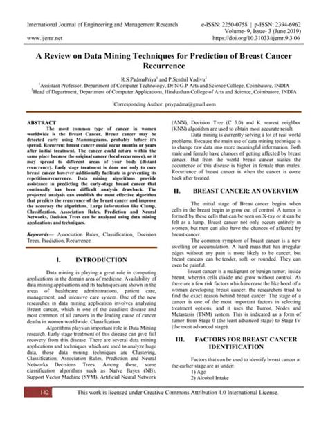 Predictive Modeling For Breast Cancer Based On Machine Learning