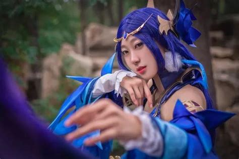 貂蝉仲夏夜之梦cos，那一抹蓝美轮美奂